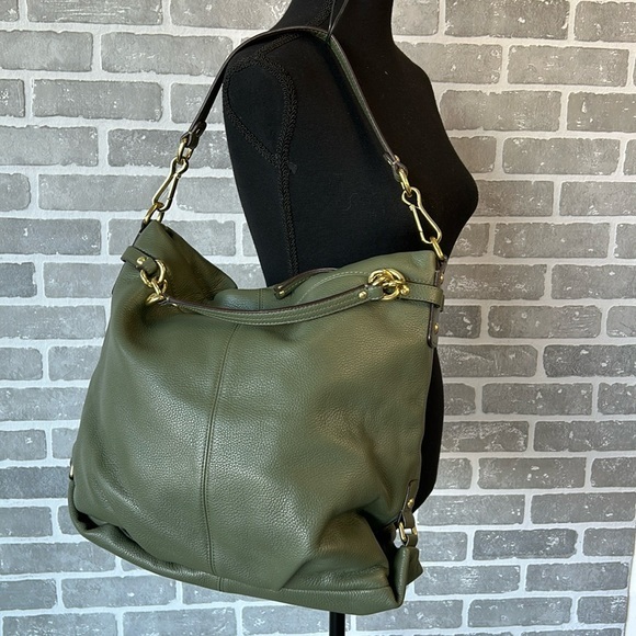 Coach | Bags | Coach Nwot Brooke Hobo Green And Brown F6618 Shoulder ...
